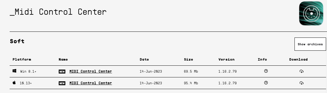 MIDI Control Center (MCC) - Preguntas Generales – Arturia FAQ